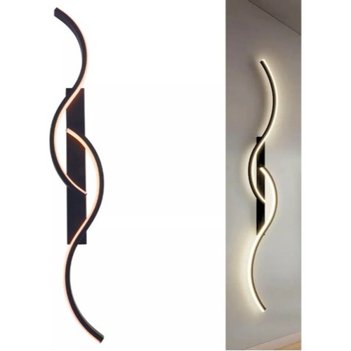 Arandela Luminária Parede Minimalista Ondas Luxo Grande Led | Shopee Brasil