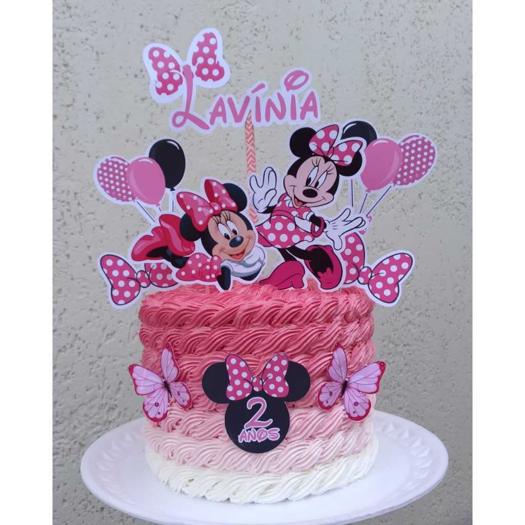 TOPO DE BOLO- MINNIE ROSA | Shopee Brasil