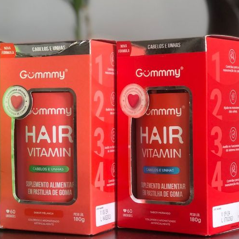 kit 2 unidades gummy hair - sabor melancia e morango | Shopee Brasil