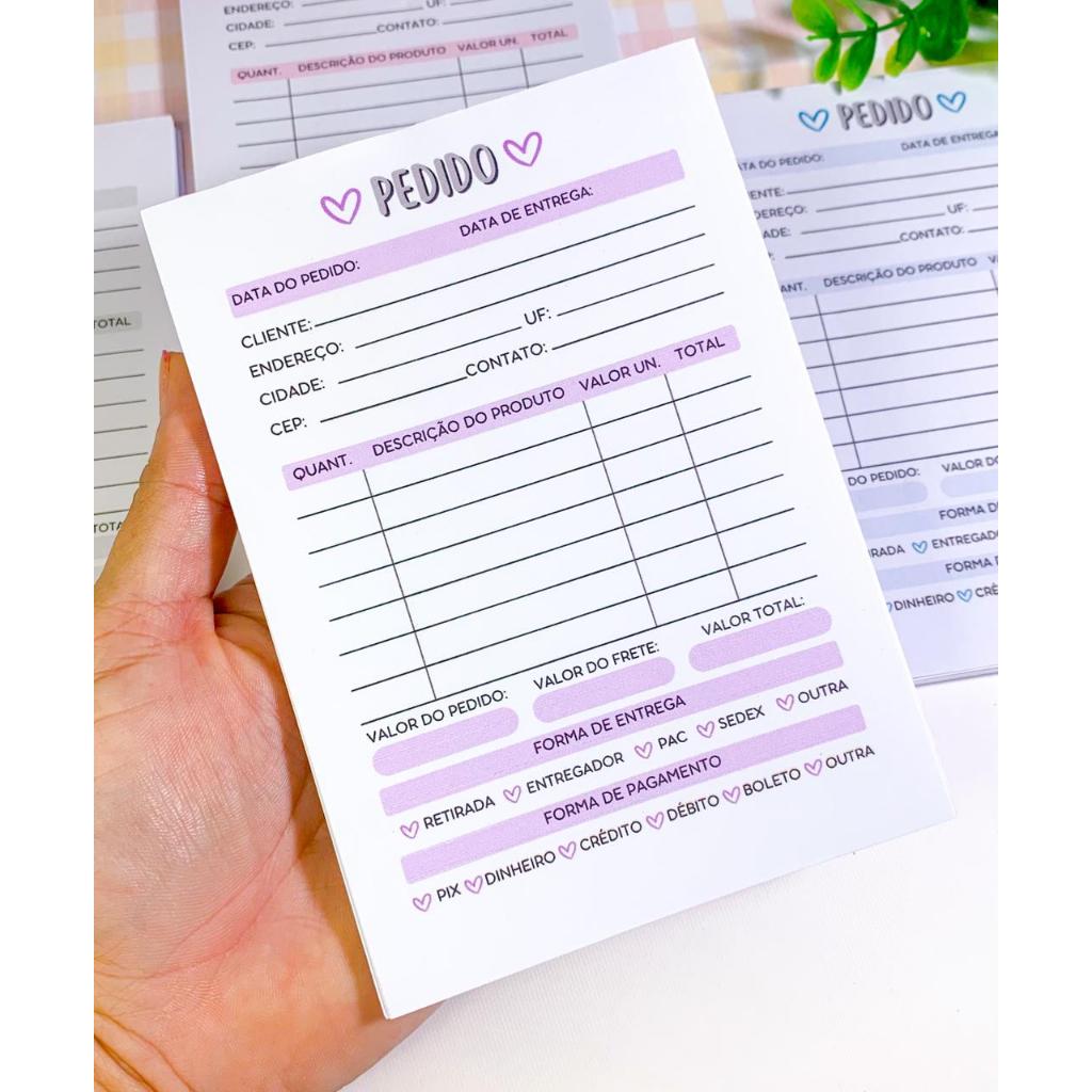 Bloco para pedidos - A6 - controle para pedidos | Shopee Brasil