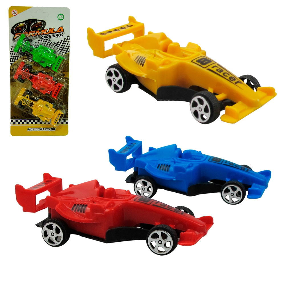 CARRO FORMULA 1 A FRICCAO PULL BACK COM 3 PECAS | Shopee Brasil