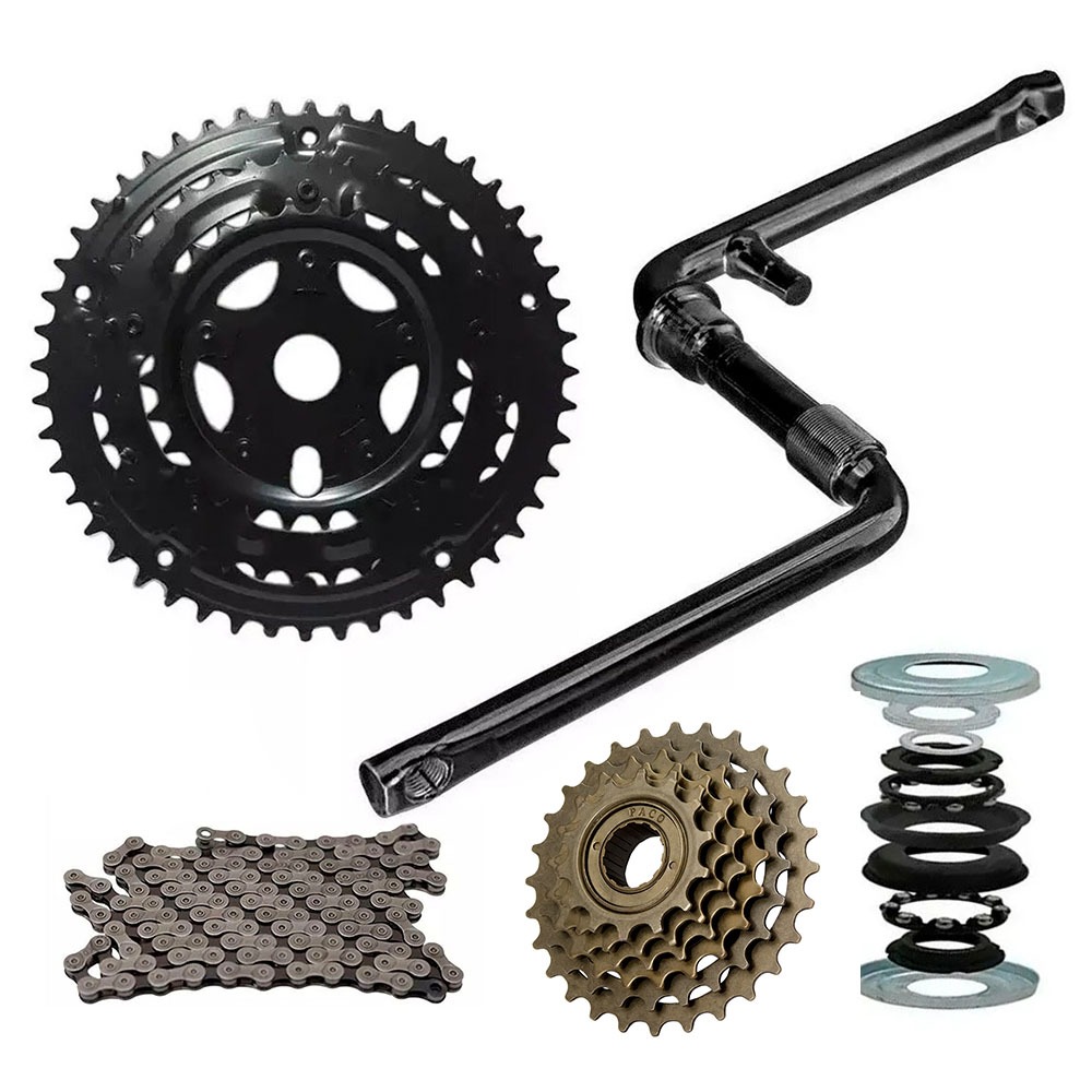 Pedivela Roda Tripla Coroa Engrenagem Para Monobloco Index 28/38/48 ou ...