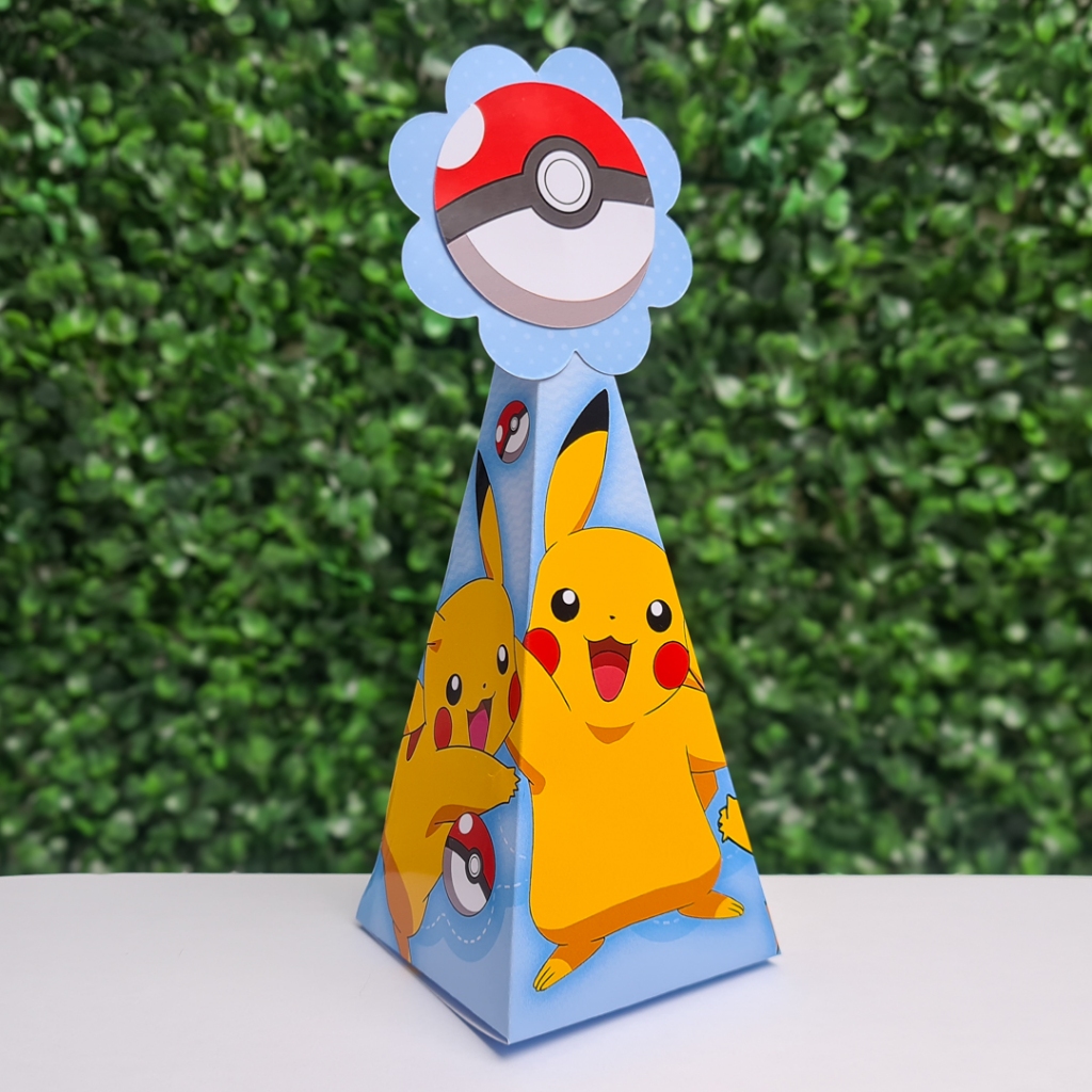 10 unidades Caixa Pirâmide para Lembrancinha Anime Pokemon Pikachu ...