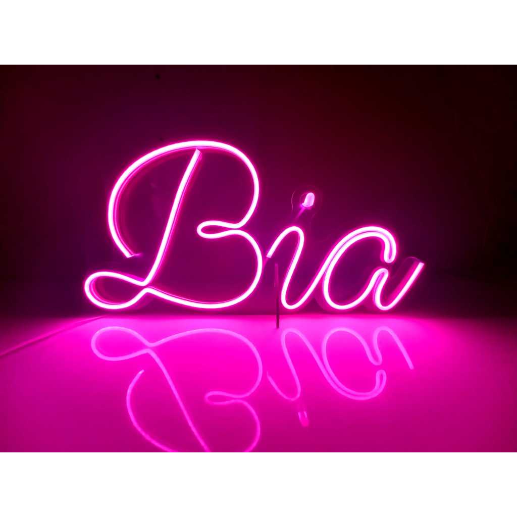 Letreiro luminoso Neon Led personalizado 40cm até 3 letras | Shopee Brasil