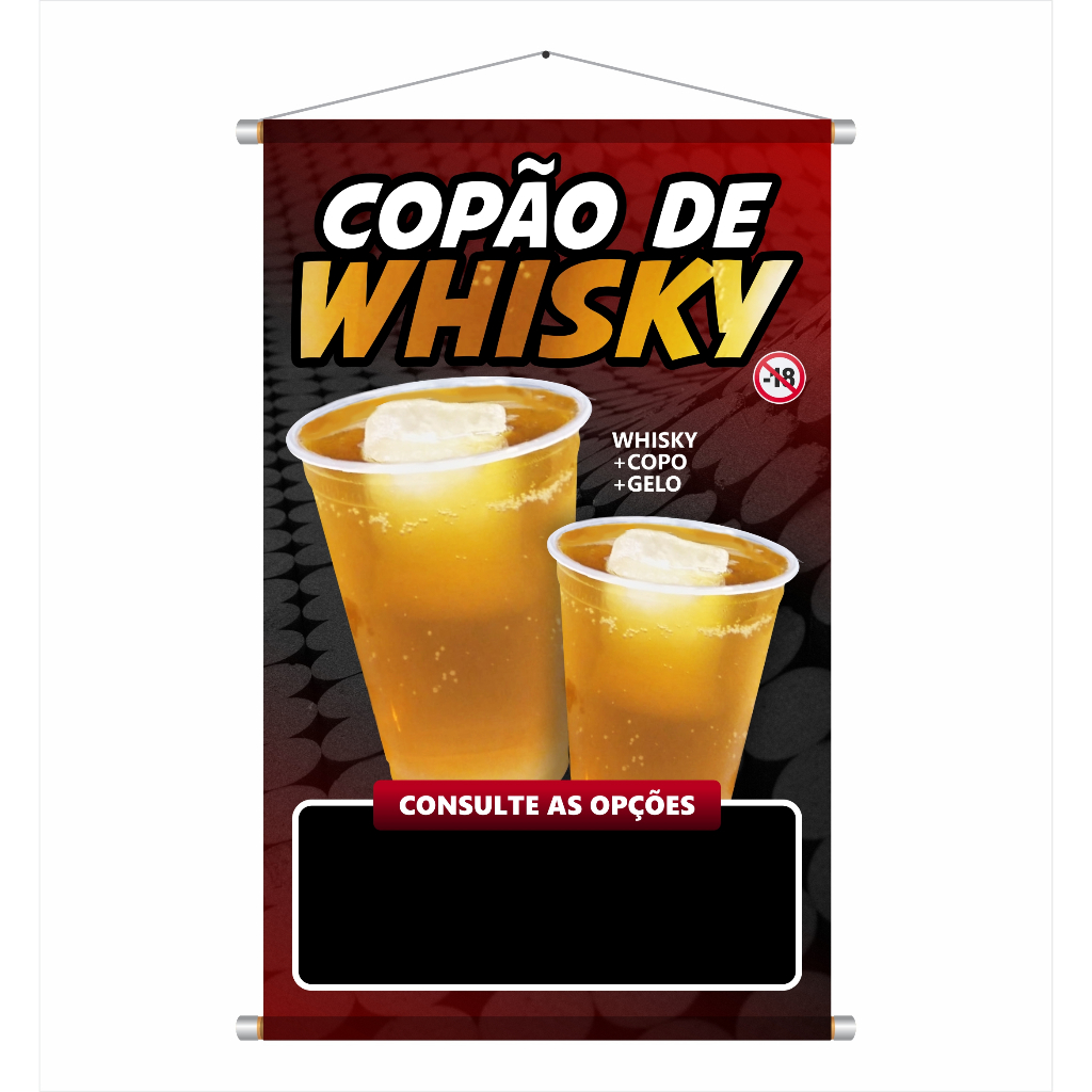 Banner copão de whisky comércio adega | Shopee Brasil