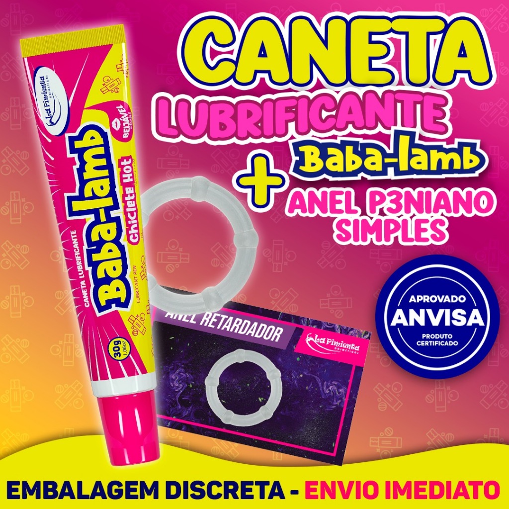 CANETA LUBRIFICANTE BABA LAMB + ANEL PENIANO RETARDADOR - LA PIMIENTA ...