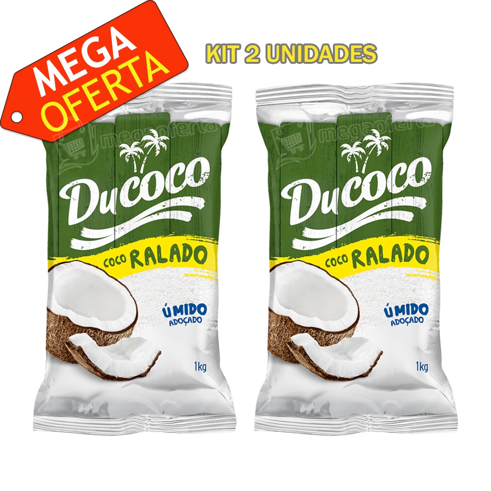 Kit 2 Coco Ralado Ducoco Pacote 1KG - LIQUIDAÇÃO! | Shopee Brasil