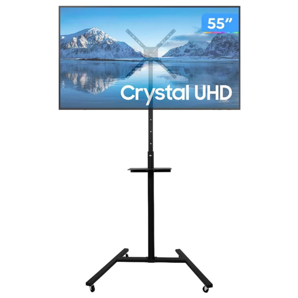 Suporte Tv Pedestal Chão 32 Até 55 Polegadas Rodinhas Com Bandeja Para ...