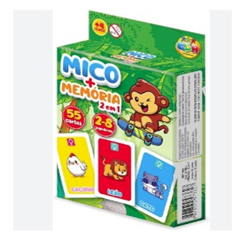 Jogo Infantil De Cartas Mico + Memoria 2 Em 1 - 55 Cartas | Shopee Brasil