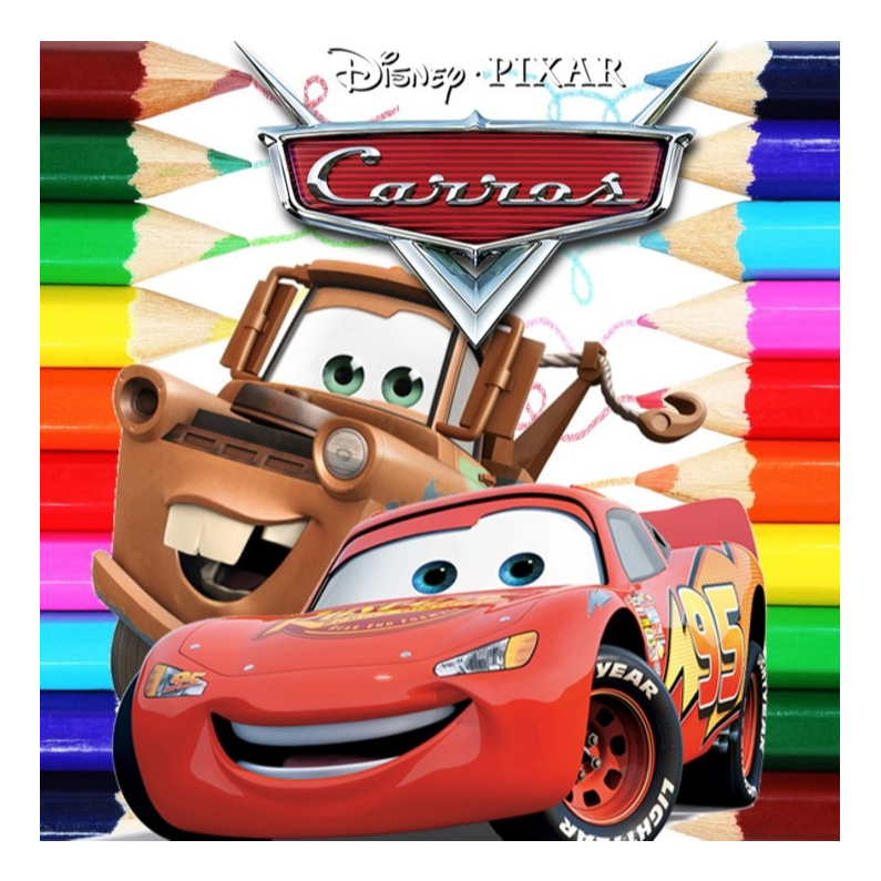 Kit 100 Desenhos Para Pintar E Colorir Relâmpago Mcqueen - Folha A4 ! | Shopee Brasil