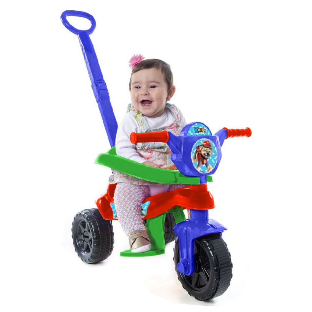 Velocipe Motoca Triciclo Infantil Patrulha Canina Kendy C/ Empurrador ...