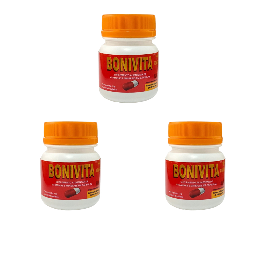 Kit 3 Bonivita Suplemento Alimentar 100% Natural - 90 Cápsulas Original ...