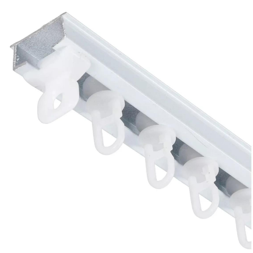 Kit Trilho Suiço Simples Para Cortina Com Deslizantes E Terminais 3 ...