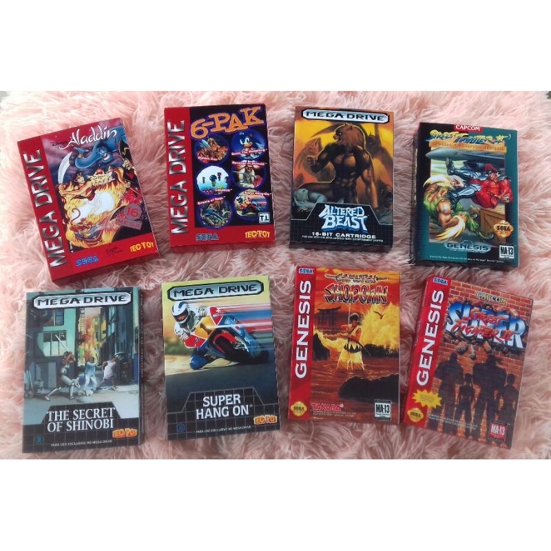 12 caixas repro com berço para jogos de mega drive Nintendo 64 master ...