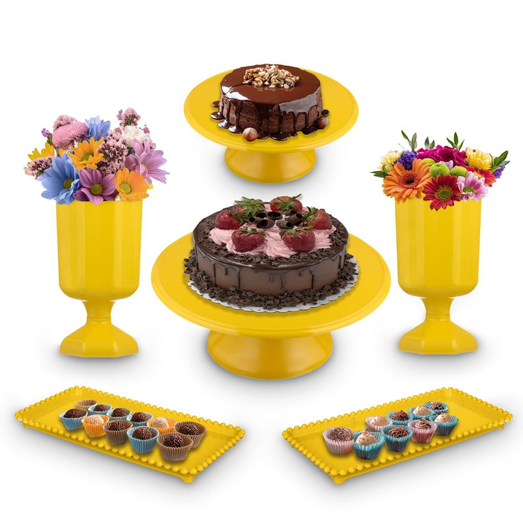 Kit Festa Boleira Bandeja Vaso Decoração Enfeite | Shopee Brasil