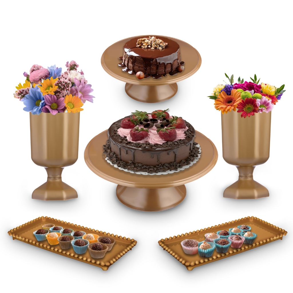 Kit Festa Boleira Bandeja Vaso Decoração Enfeite | Shopee Brasil