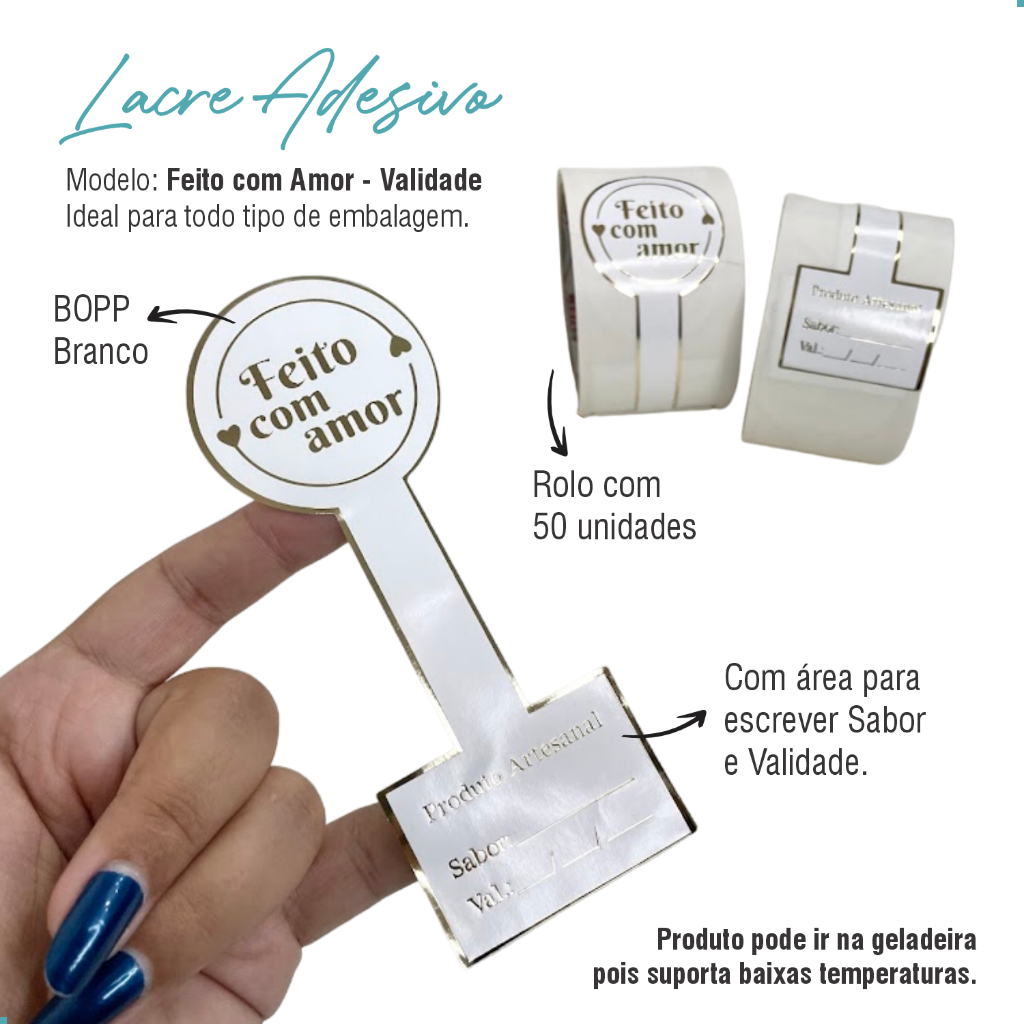 Lacres Personalizadsos Em BOPP Branco ( Estampa Metalizada) Hot ...