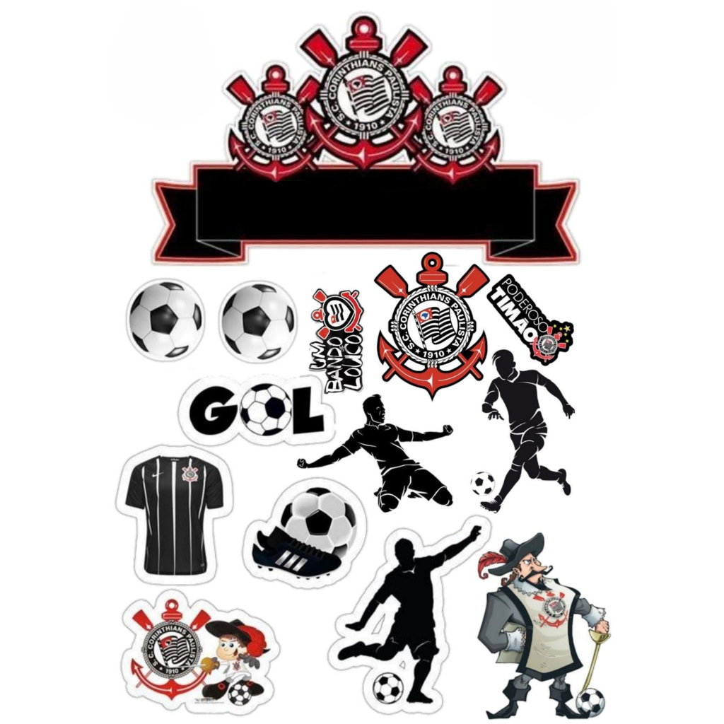 Topo Topper de Bolo corinthians Personalizado com nome e idade | Shopee ...
