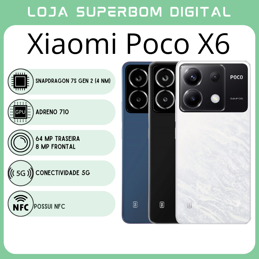 Xiaomi POCO X6 5G (Versão Global) | Câmera de 64MP, Processador ...
