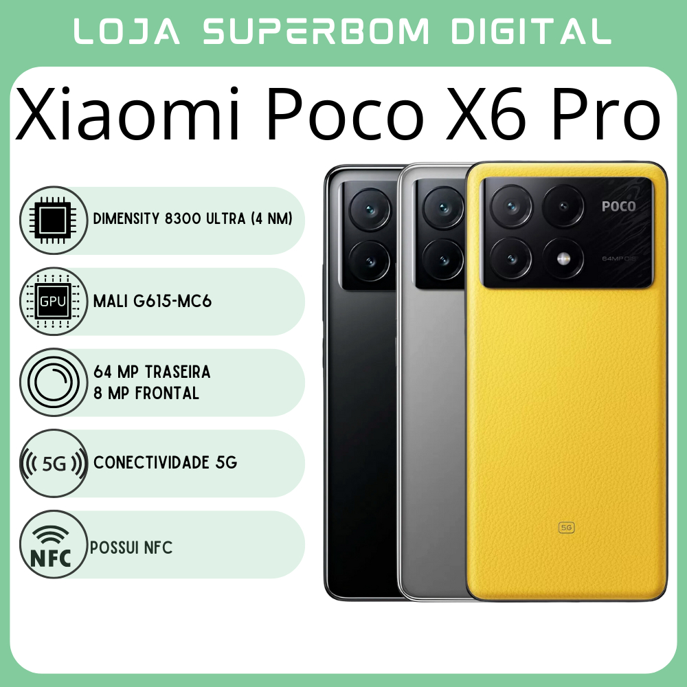 Xiaomi POCO X6 Pro 5G (Versão Global) | Câmera de 64MP, Processador ...