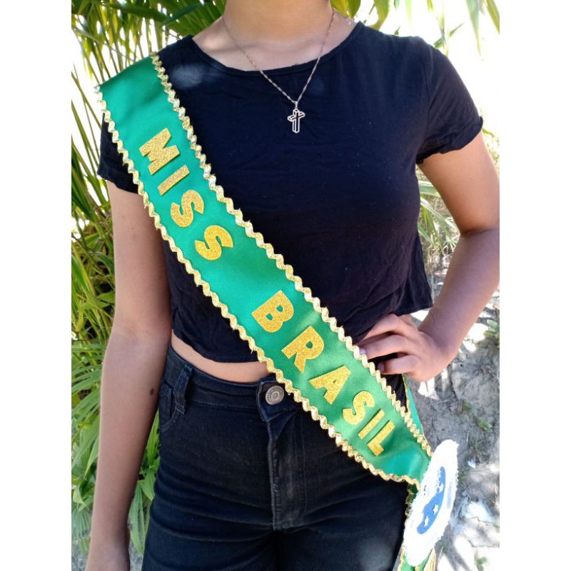 FAIXA de premiação personalizada MISS/COROAÇÃO/FANTASIA/FESTA/MULHER ...
