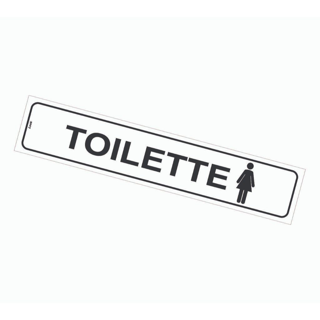 Placa Sinalização Banheiro Toalete Toilette Feminino para Porta 5x25cm ...