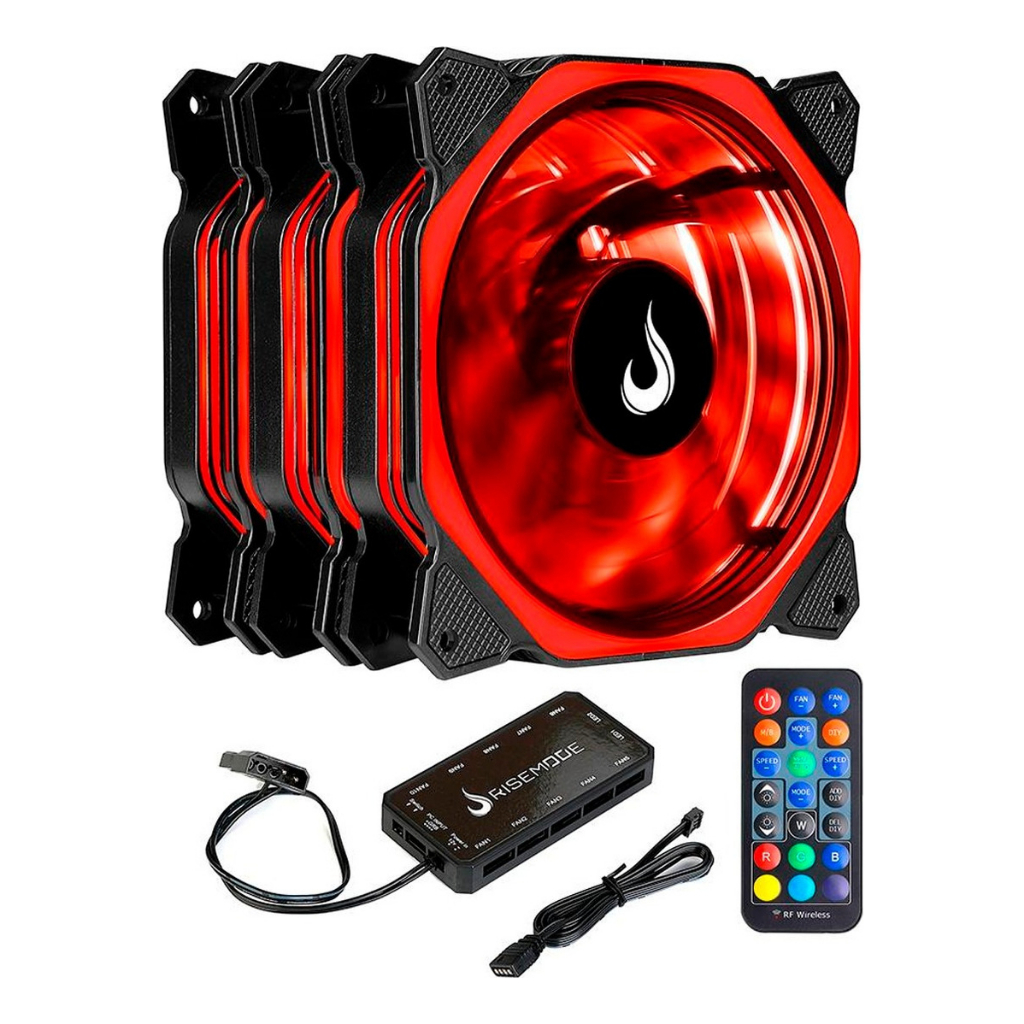 Kit 3 Cooler Fan Gamer 120mm 12cm p/ Gabinete | Led Rgb | Controlador ...