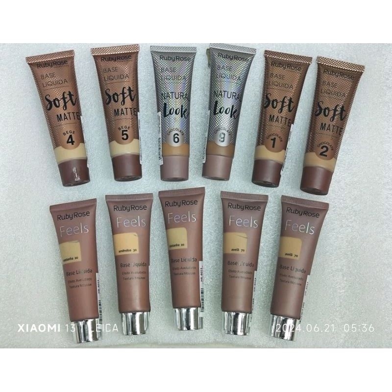 Base Liquida Matte Soft Ruby Rose Para Maquiagem Tom Bege e Chocolate ...