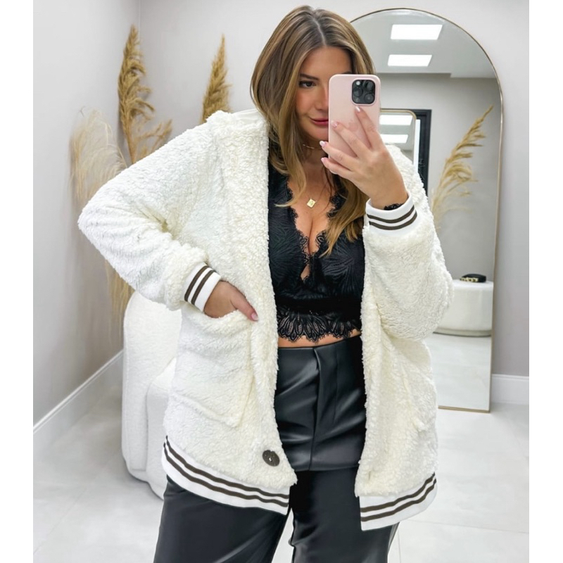 Casaco Teddy Plus Size - Casaco Teddy Feminino | Shopee Brasil