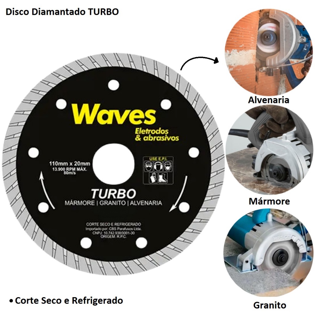 Disco de Corte Diamantado Turbo 110mm x 20mm | Shopee Brasil