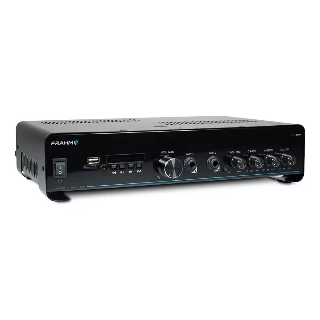 Amplificador Receiver Frahm Slim 3000 G5 Usb/bt/sd/fm 200w Cor Preto ...