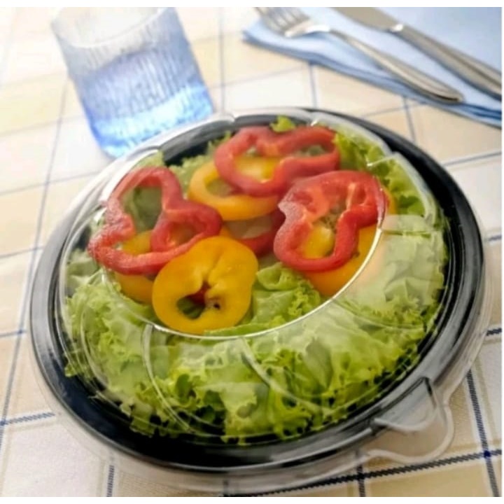 Saladeira com tampa 500 ml 3 un G25i base preta Galvonotek premium ...