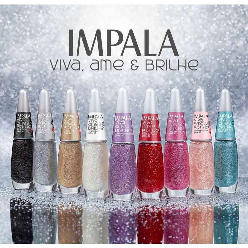Coleção Impala Viva, Ame e Brilhe - glitter 3D- 9 cores | Shopee Brasil
