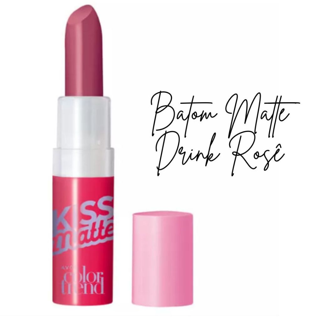 Batom Matte Kiss Rosa Drink Rosê Avon Color Trend | Shopee Brasil
