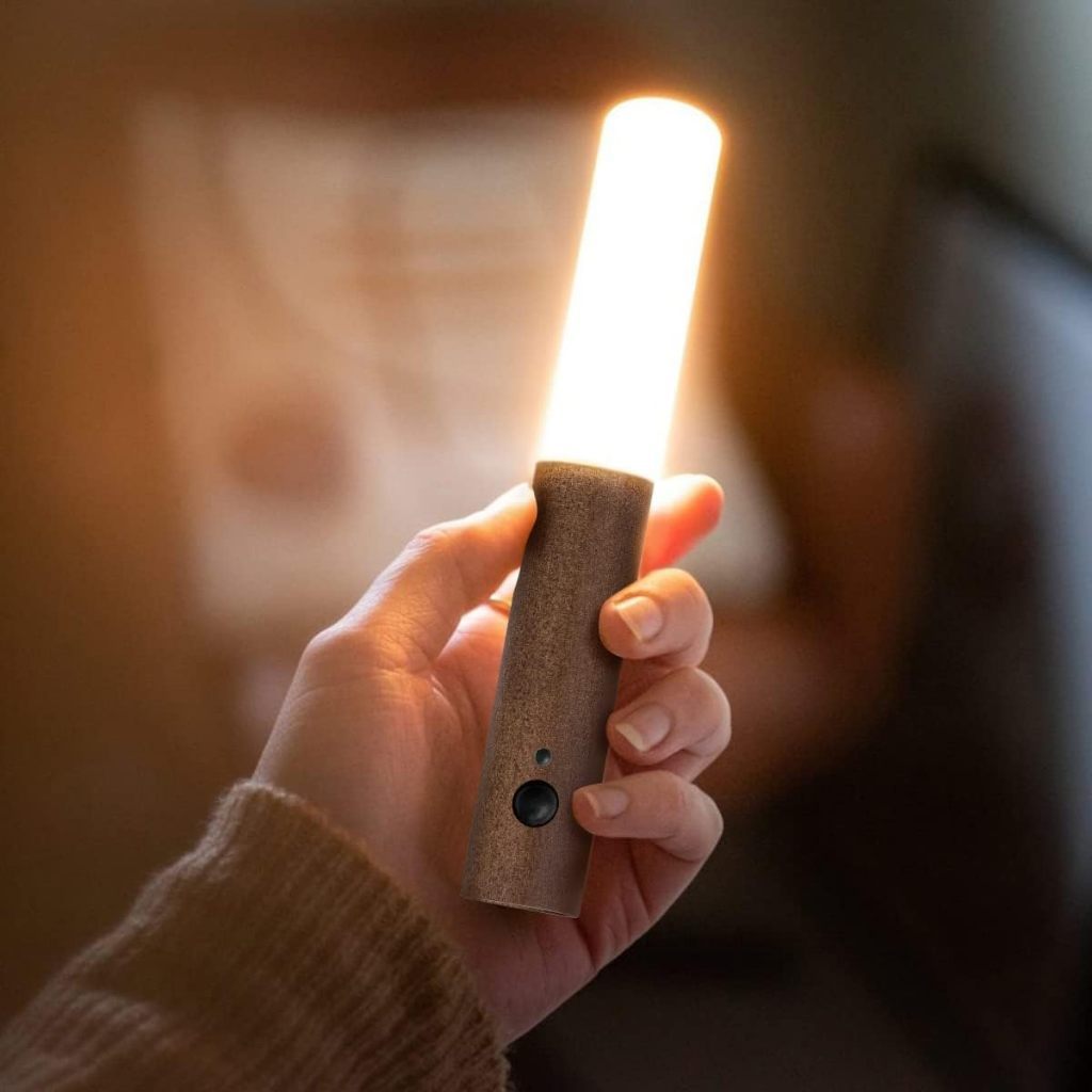 Kit 2 LED Noturna Magnética De Madeira Sensor Movimento Inteligente ...