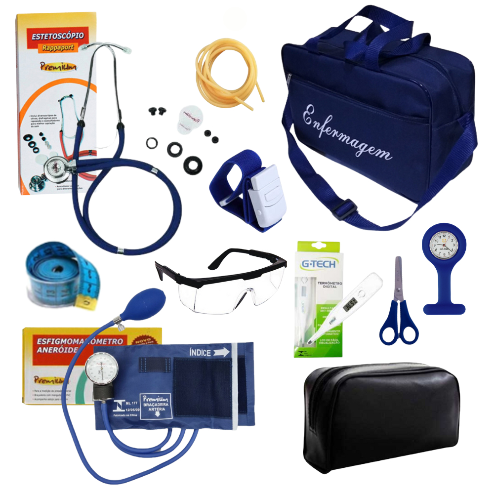 Kit da Enfermagem Completo Com 10 Itens Esteto Esfigmo Premium | Shopee ...