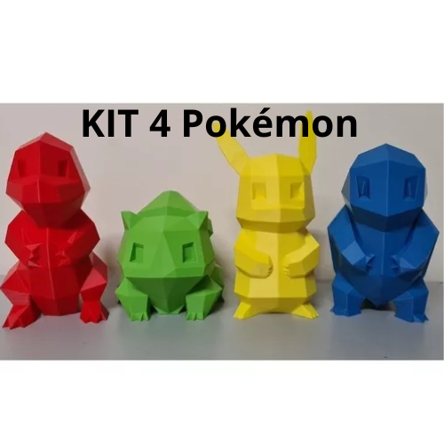 Kit 4 Pokemon low poly action figure miniatura | Shopee Brasil