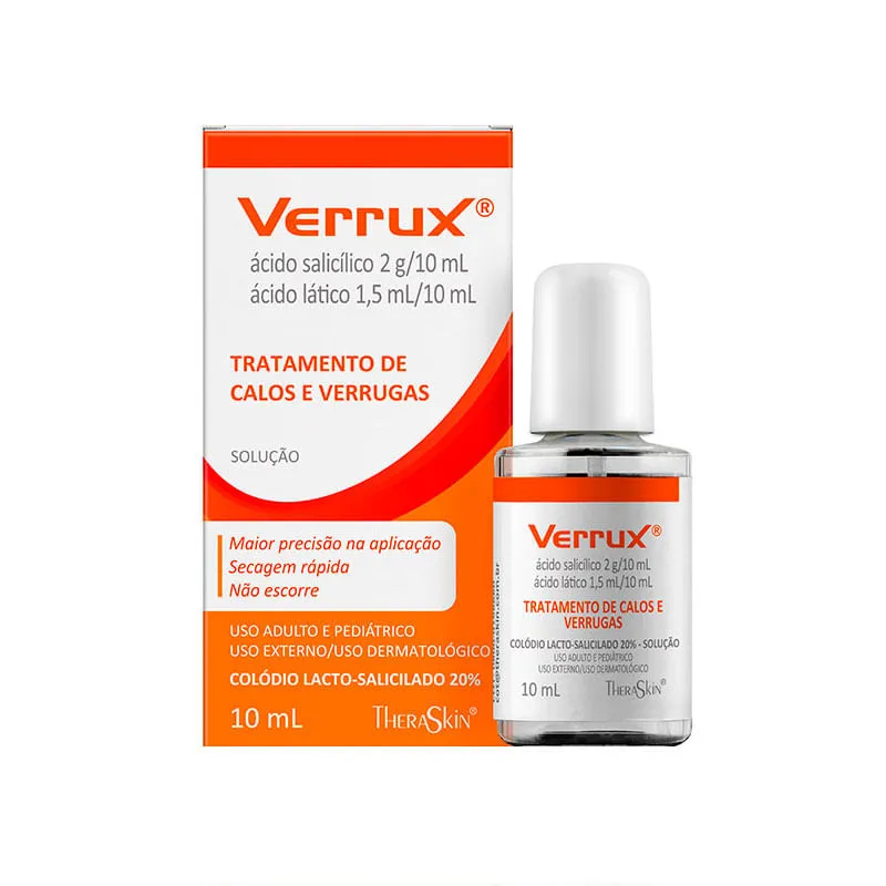 Tratamento De Calos E Verrugas Verrux 10ml Uso Adulto E Pediátrico ...