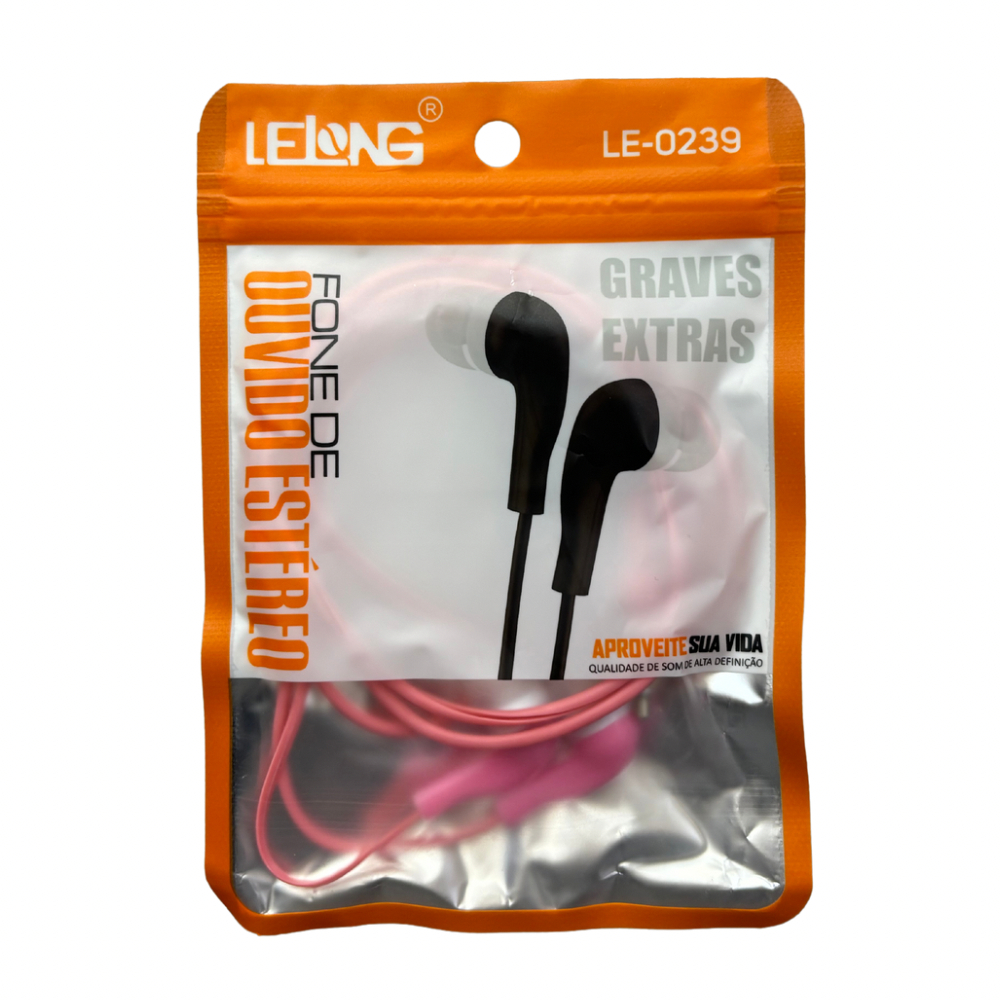 Fone de ouvido Estéreo Graves Extras Lelong LE-0239 | Shopee Brasil