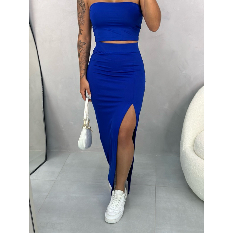 SAIA LONGA TENDENCIA MODA GRINGA PINTEREST | Shopee Brasil