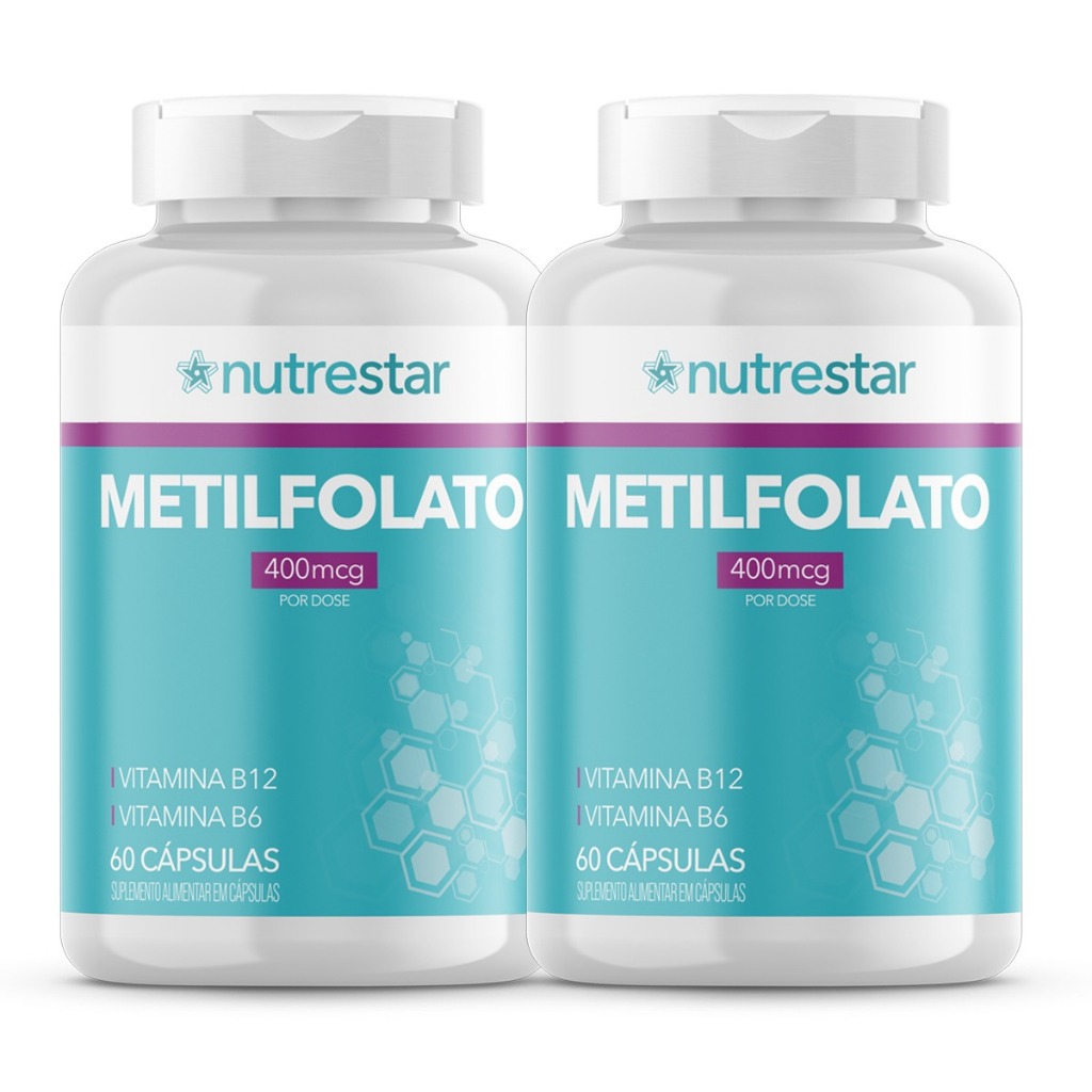 2x Metilfolato 400mcg+metilcobalamina B12+b6 60cáp Nutrestar | Shopee Brasil