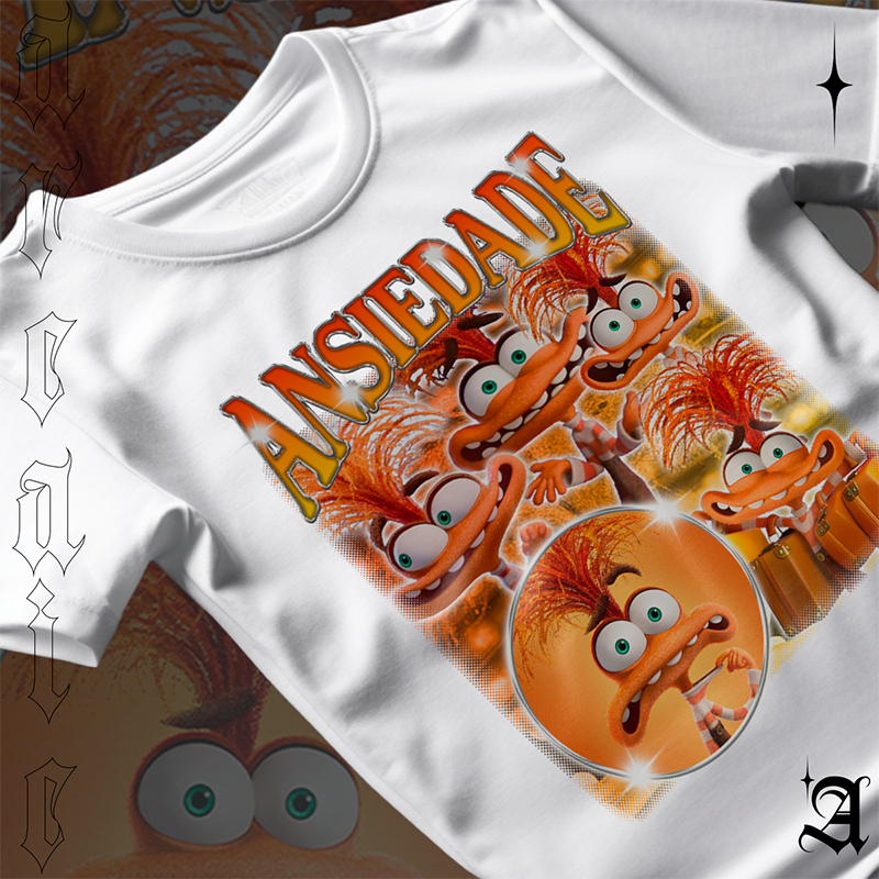 Camiseta Basica Algodao Ansiedade Anxiety Divertidamente 2 Inside Out ...