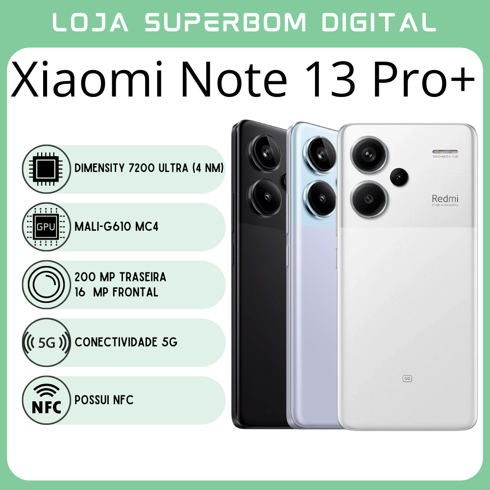 Xiaomi Note 13 PRO+ 5G (Versão Global) | Câmera de 200MP, Processador ...