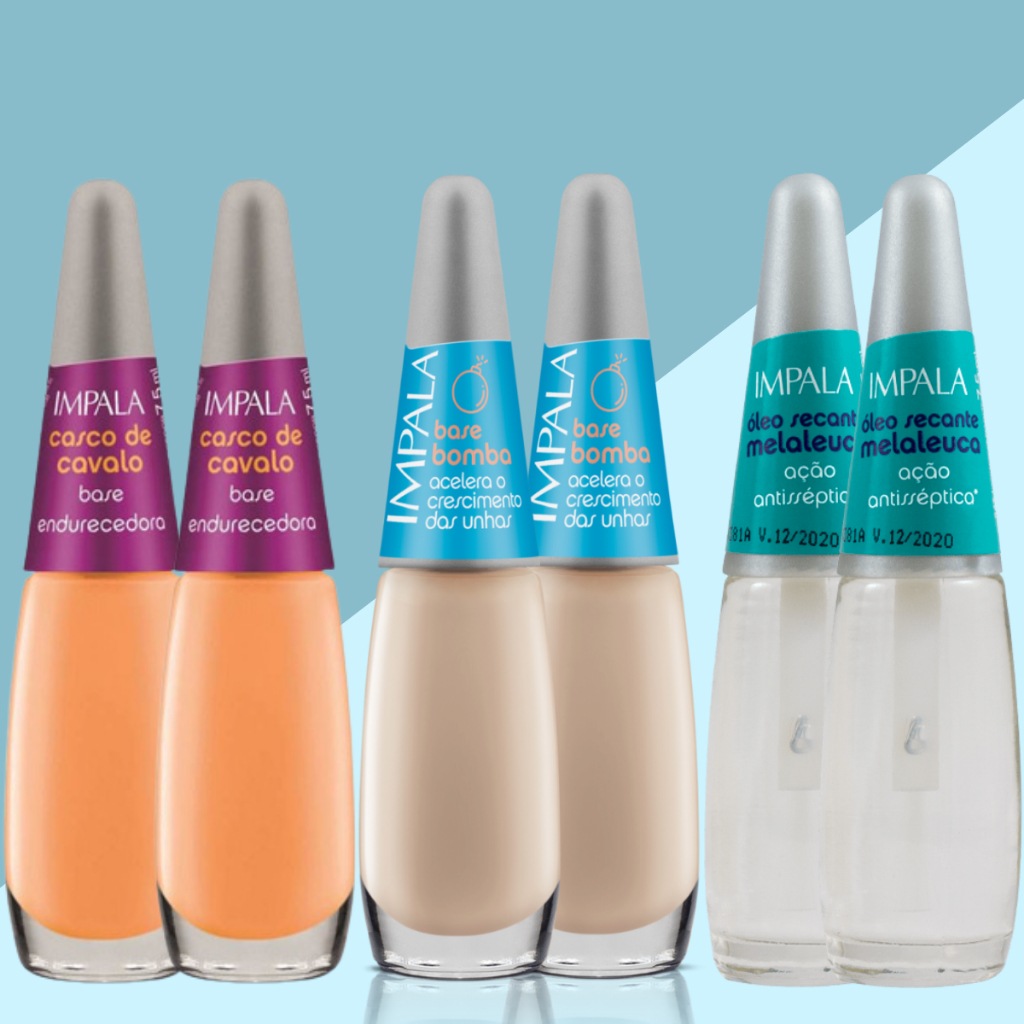 Kit 6 Bases de Tratamento Esmalte Impala Casco de Cavalo Base Bomba ...