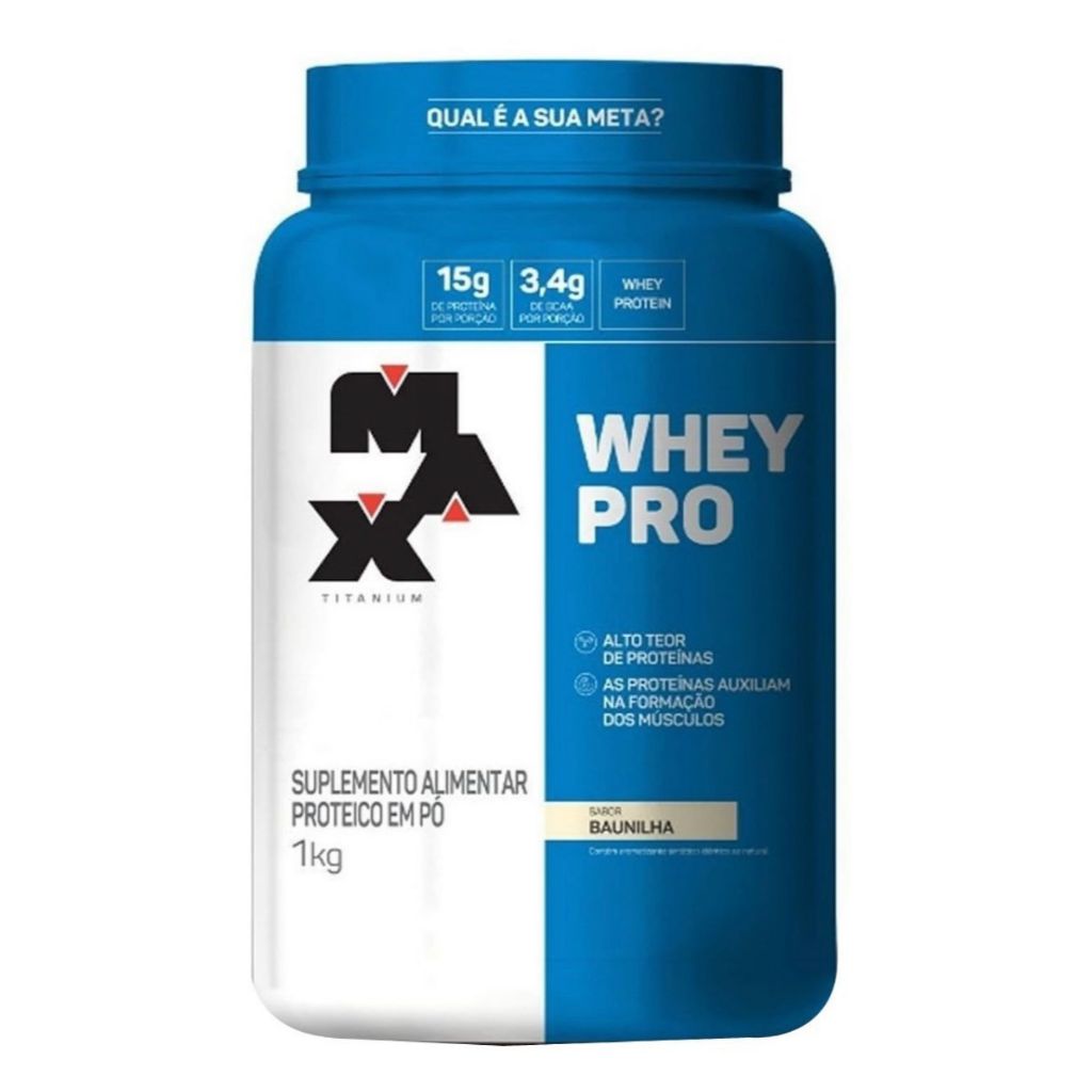 Whey Pro Protein Concentrado - 1kg - Max Titanium - Ganho de Massa ...
