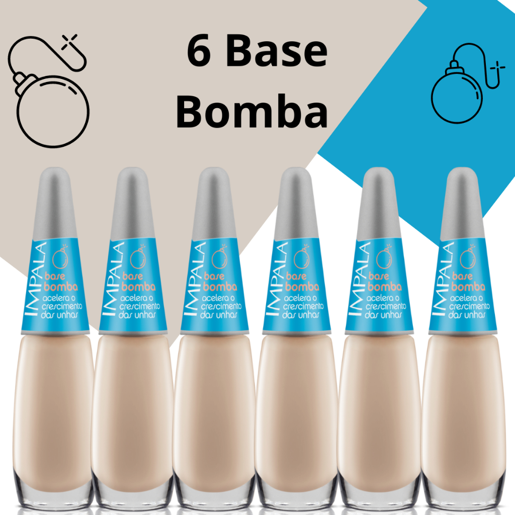 Impala Kit 6 Esmaltes Base Bomba Fortalecedora Manicure | Shopee Brasil