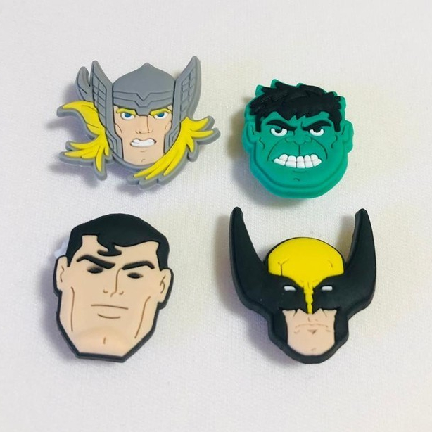 04 Pins Jibbitz Herois Para Crocs e Babuches Hulk Wolverine | Shopee Brasil