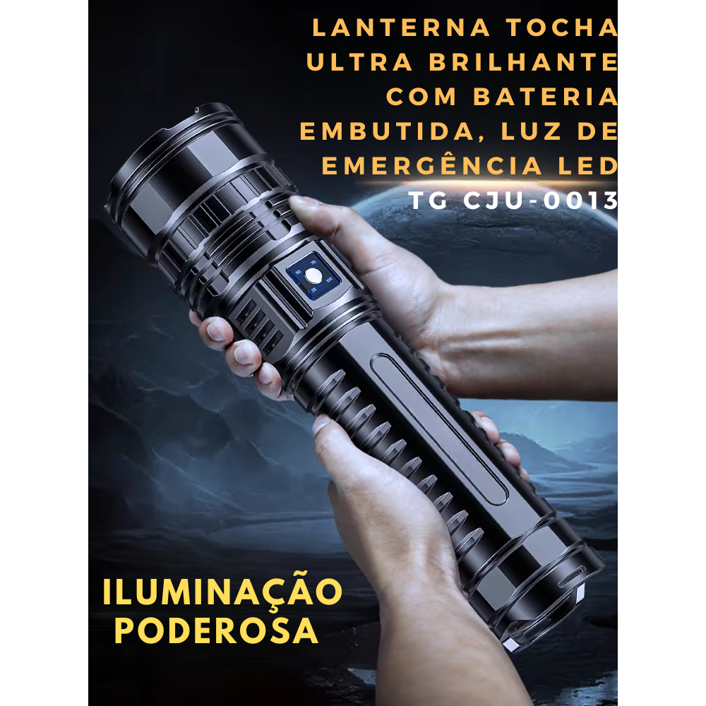 Lanterna Tocha Ultra Brilhante Com Bateria Embutida, Luz De Emergência ...