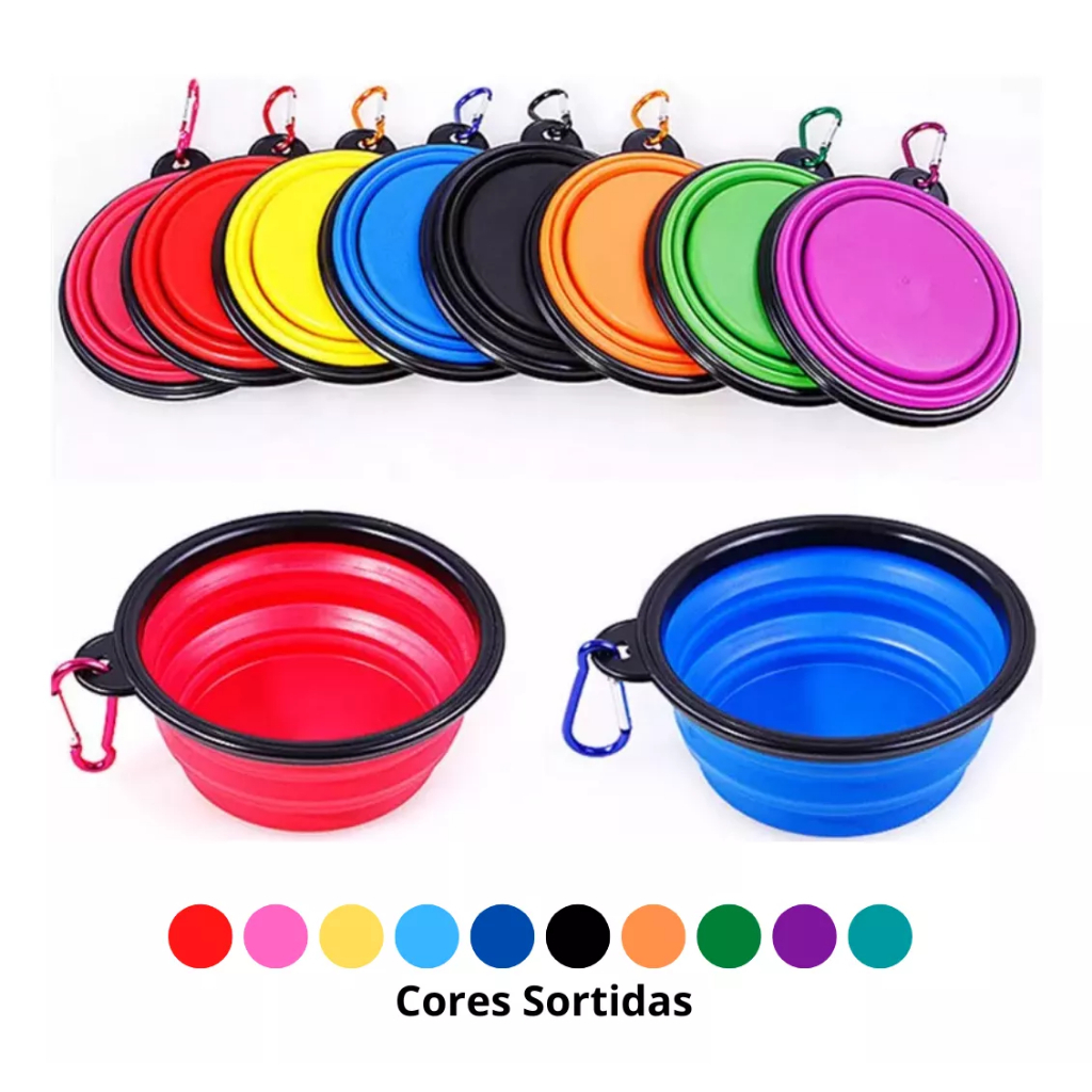 Vasilha Tigela Portátil para Cachorro de Silicone Modelo Retrátil - 350 ...