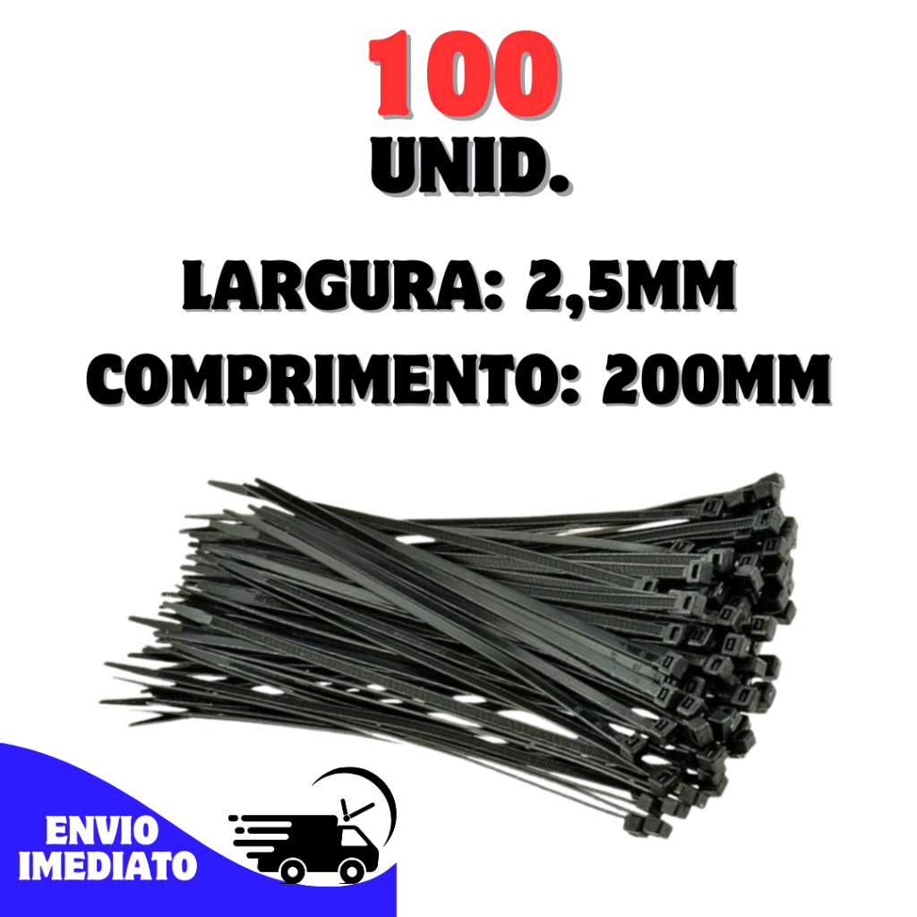 Kit 100/200 fita Cintas Plasticas Abracadeira Nylon Enforca Gato ...